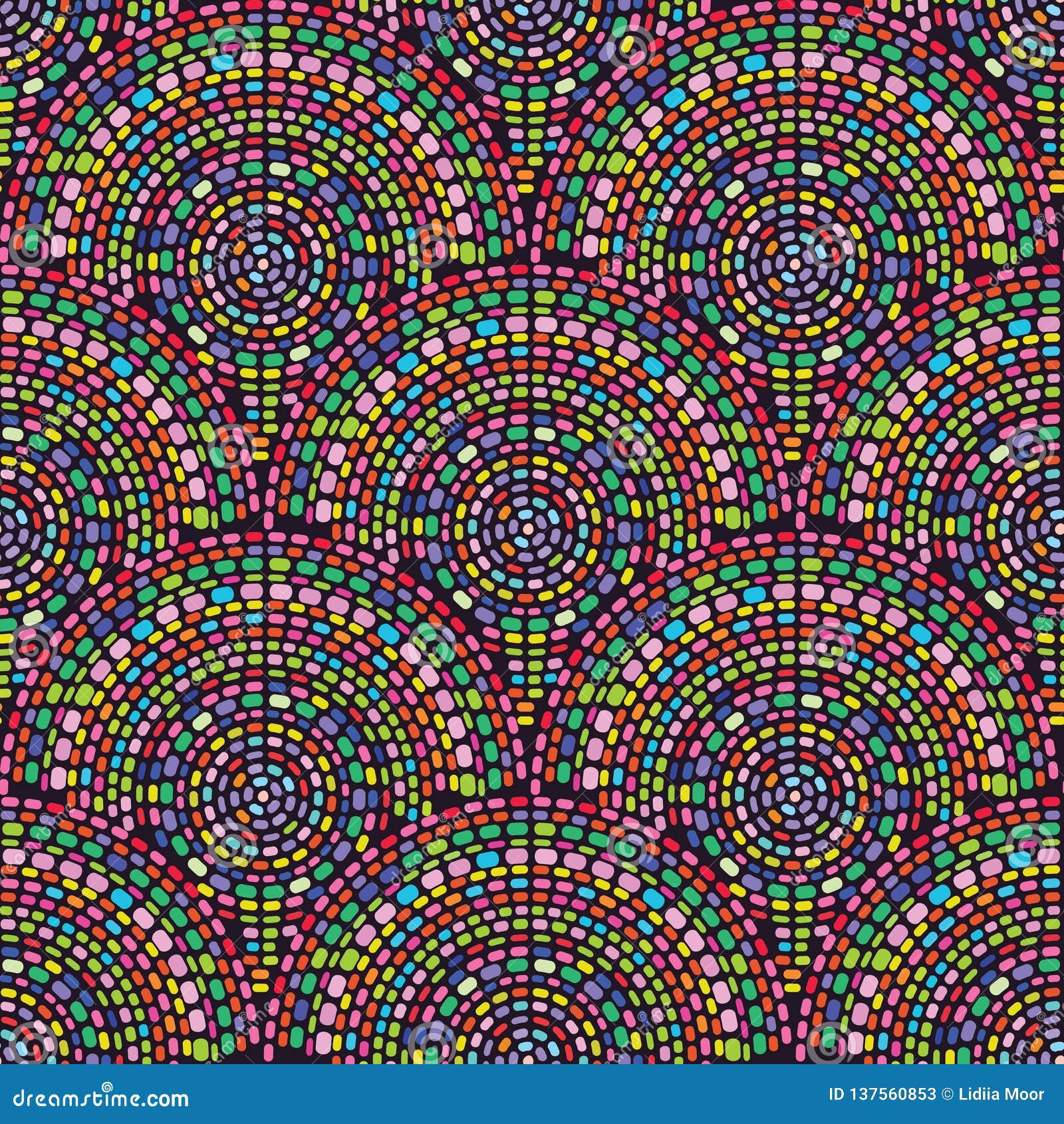 Seamless Mosaic Pattern with Circles Stock Vector - Illustration of ...