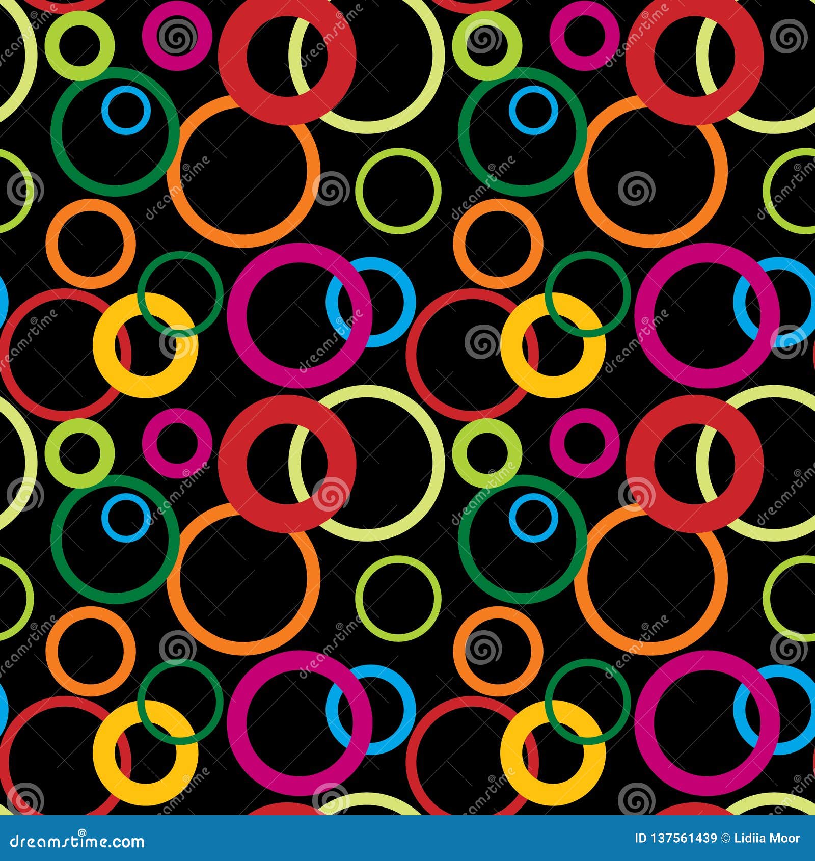 Seamless Pattern with Bright Circles Stock Vector - Illustration of ...