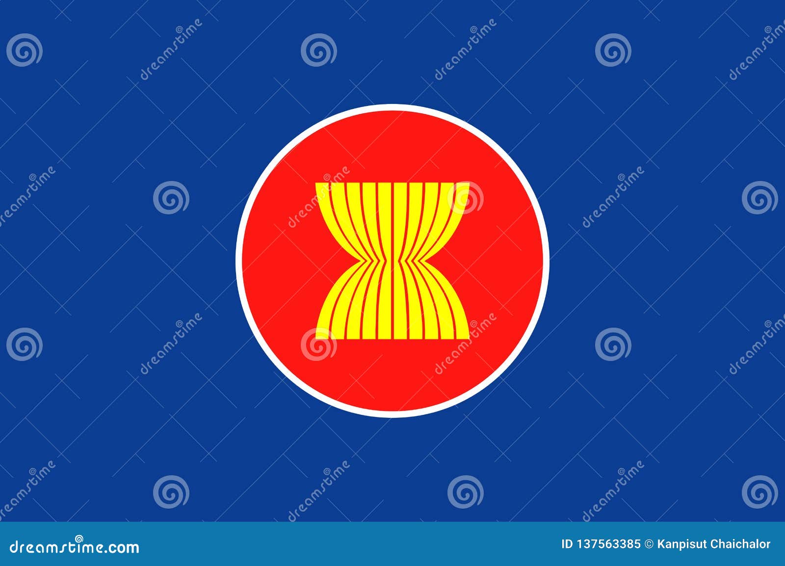 ASEAN Flag Vector. Original and Simple Asean Economic Community Flag ...