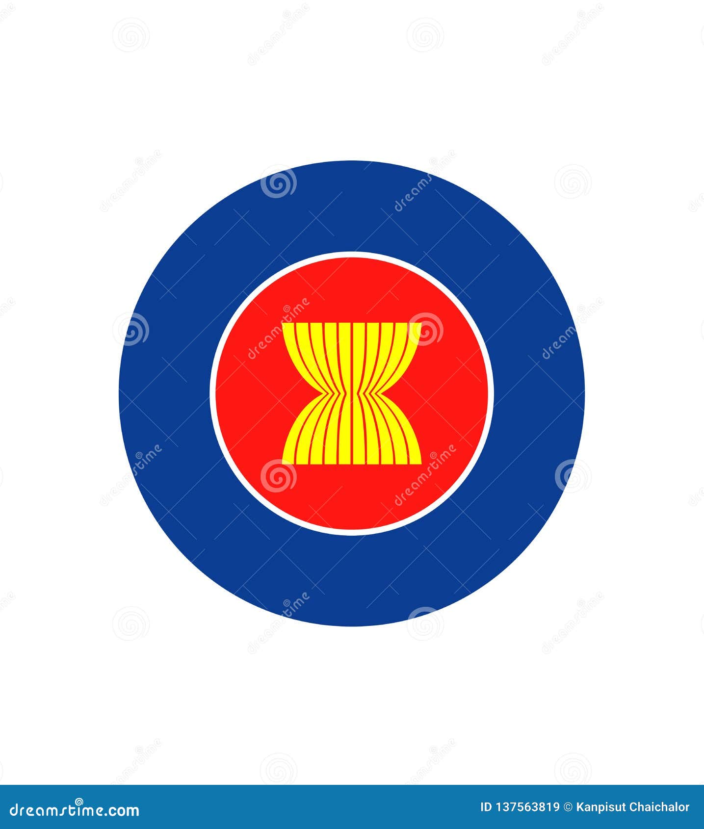 ASEAN Flag Vector. Original and Simple Asean Economic Community Flag ...