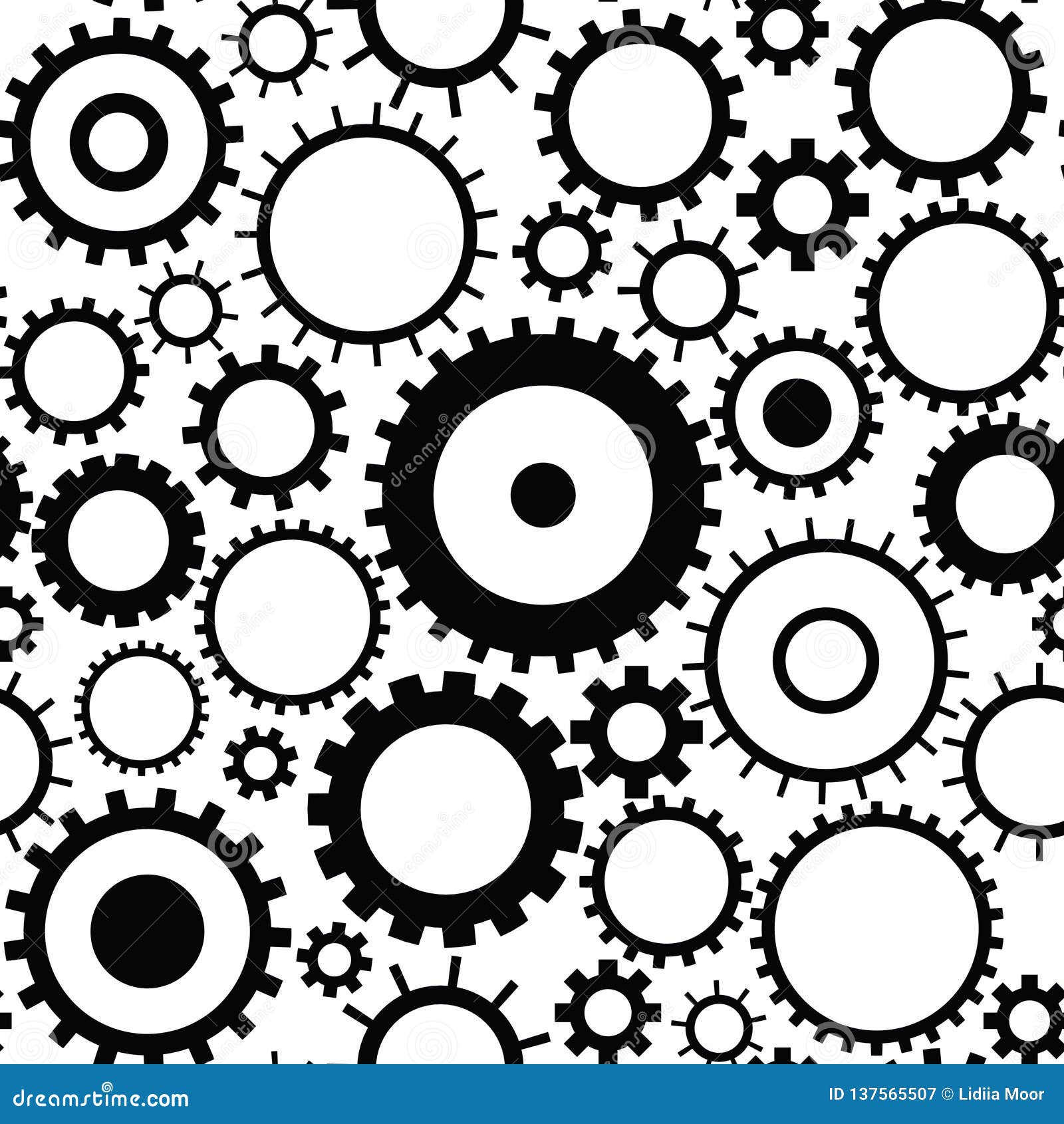 Seamless Pattern with Gears Stock Vector - Illustration of cogwheel ...