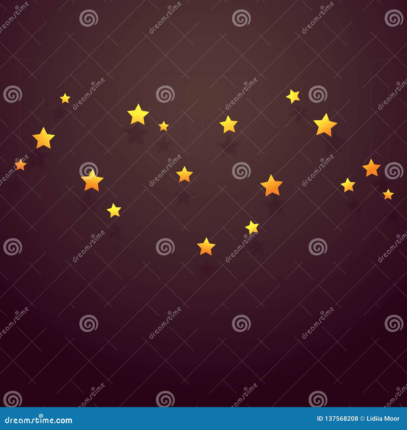 Stars on string stock vector. Illustration of gold, beauty - 137568208
