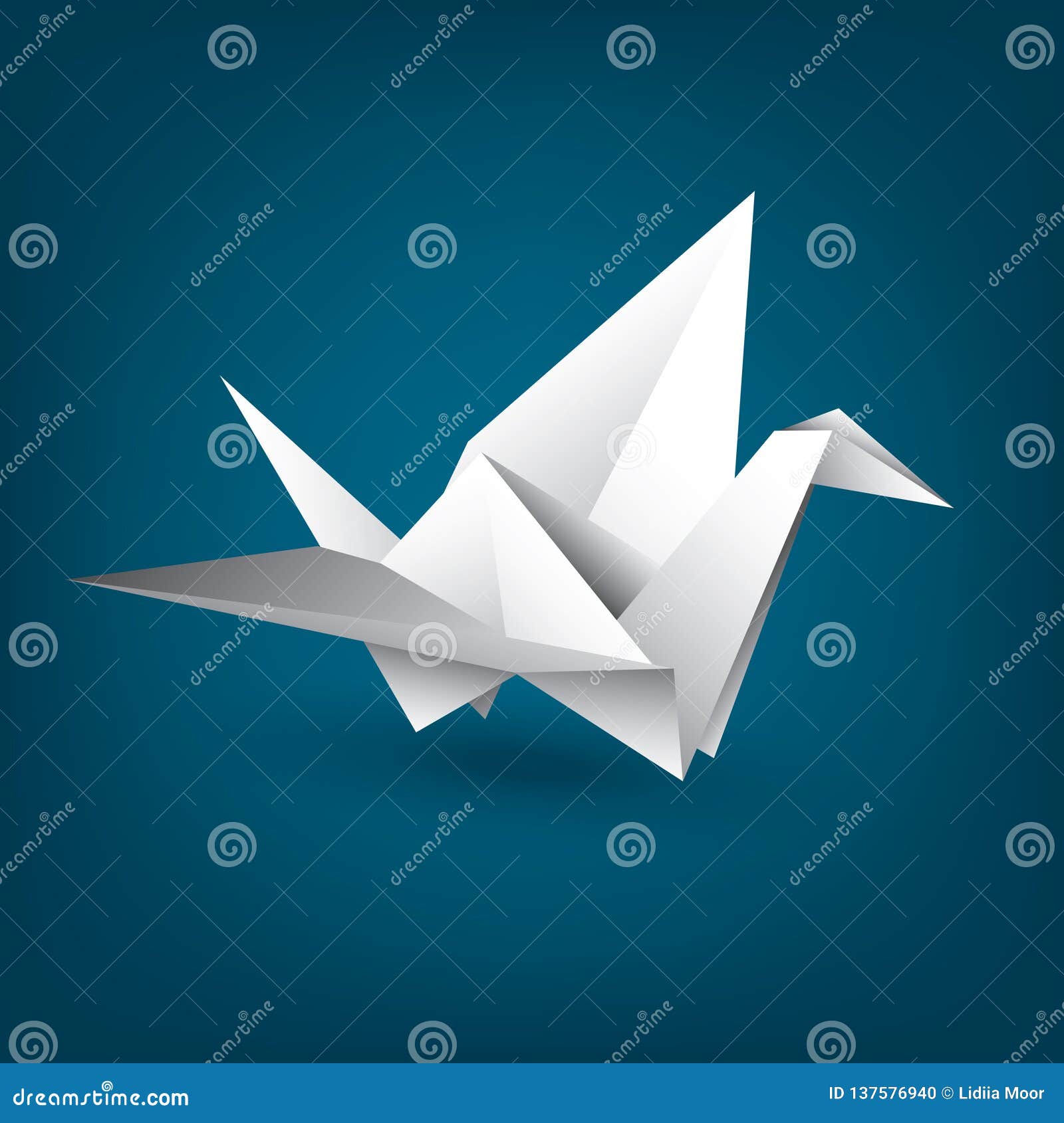 Paper cranes stock vector. Illustration of oriental - 137576940