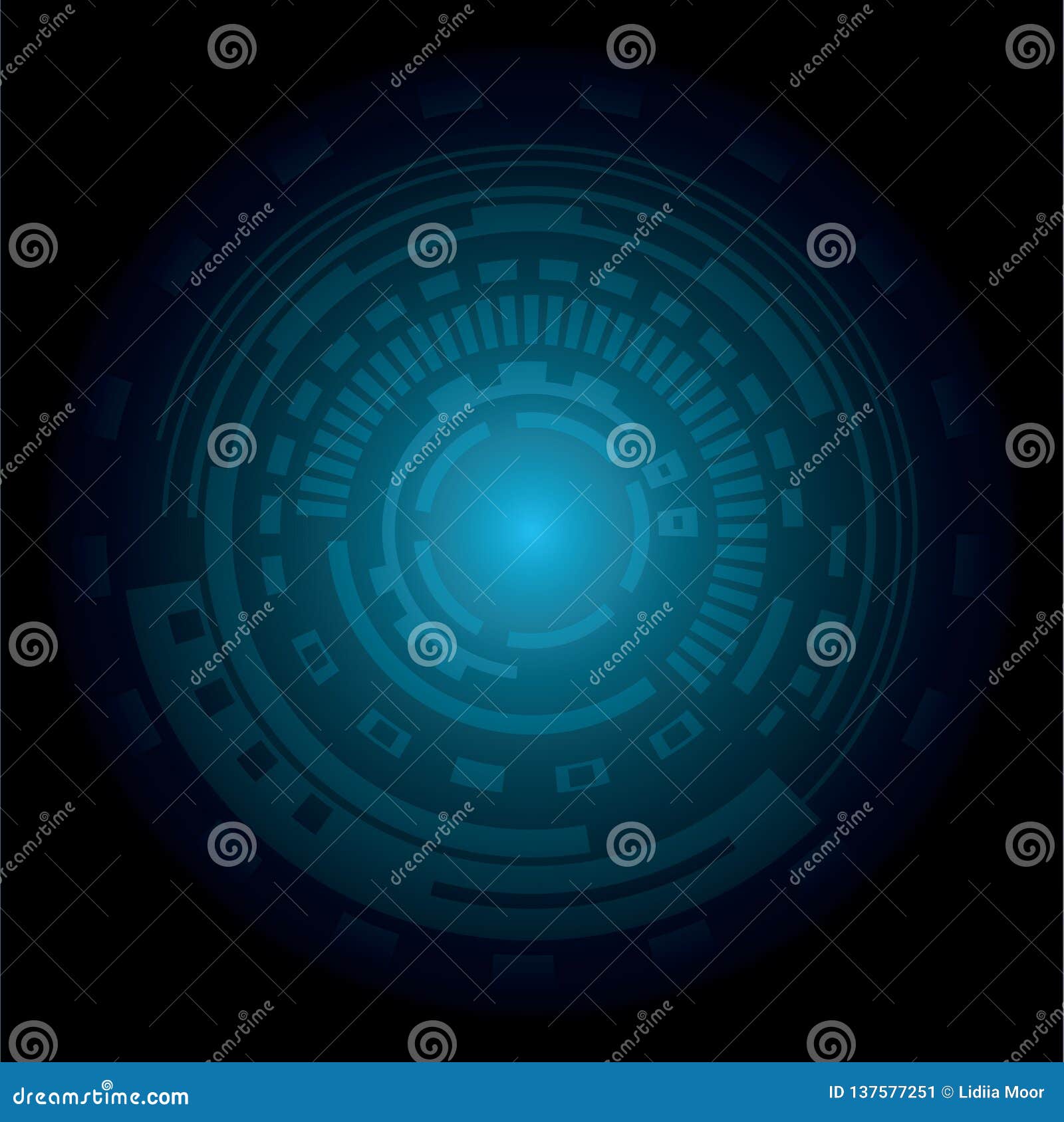 Futuristic blue circle stock vector. Illustration of computer - 137577251