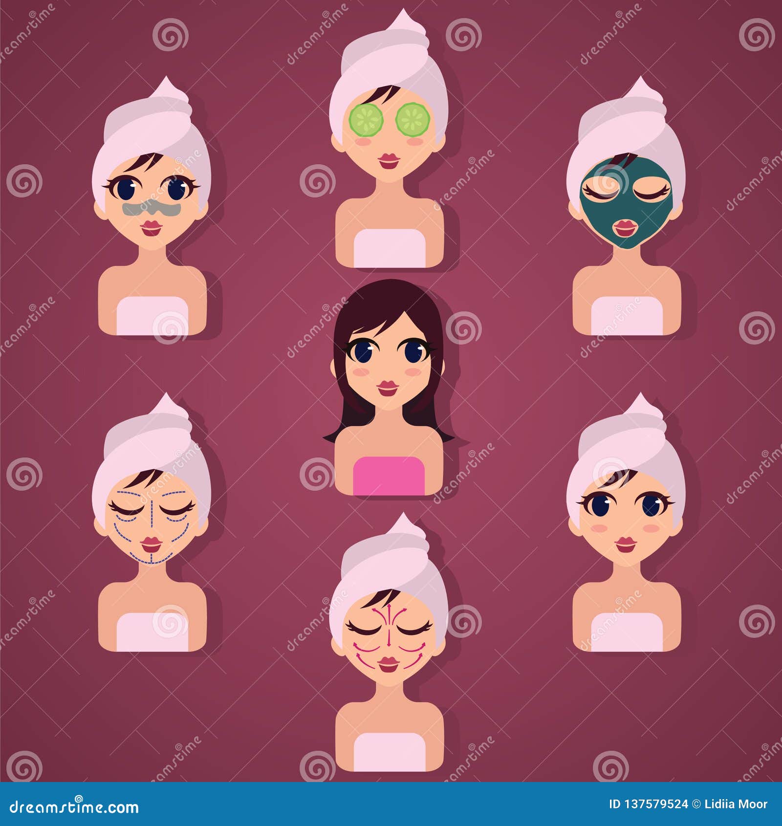 Girl in spa salon stock vector. Illustration of massage - 137579524