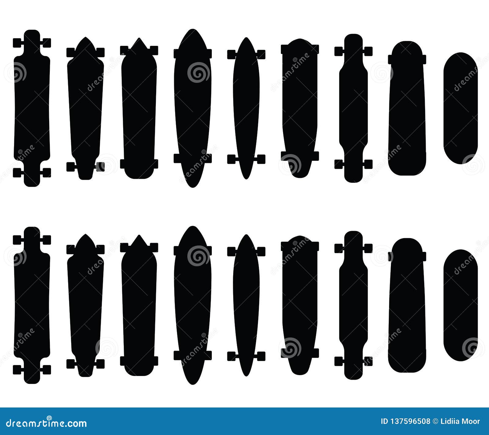 Silhouettes Longboards Stock Illustrations – 4 Silhouettes Longboards ...