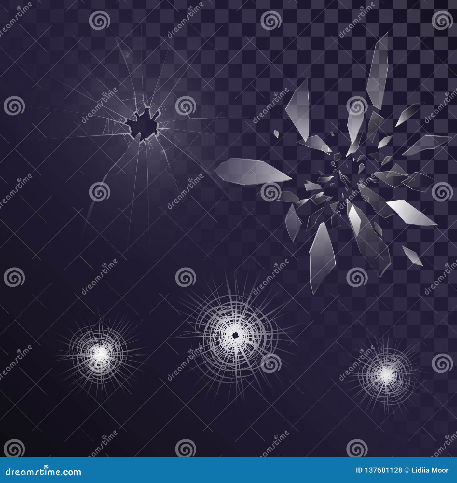 Cracked glass fragments stock vector. Illustration of concept - 137601128