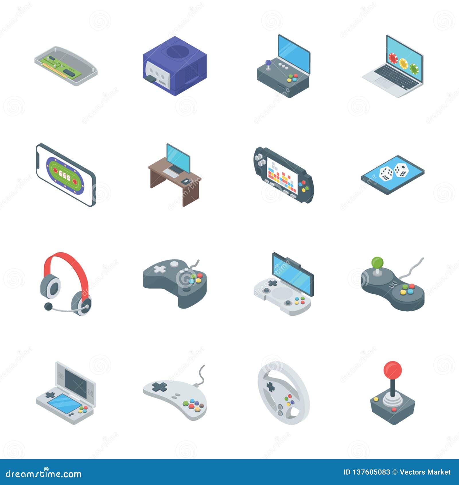 Gaming Accessories Icons stock illustration. Illustration of poker ...