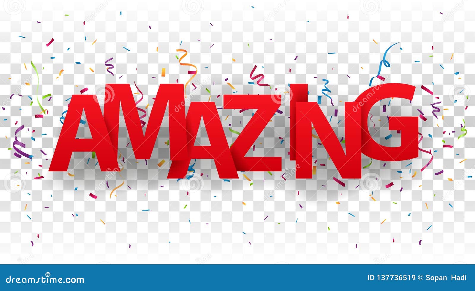 Amazing Sign Letters with Colorful Confetti Stock Vector - Illustration ...