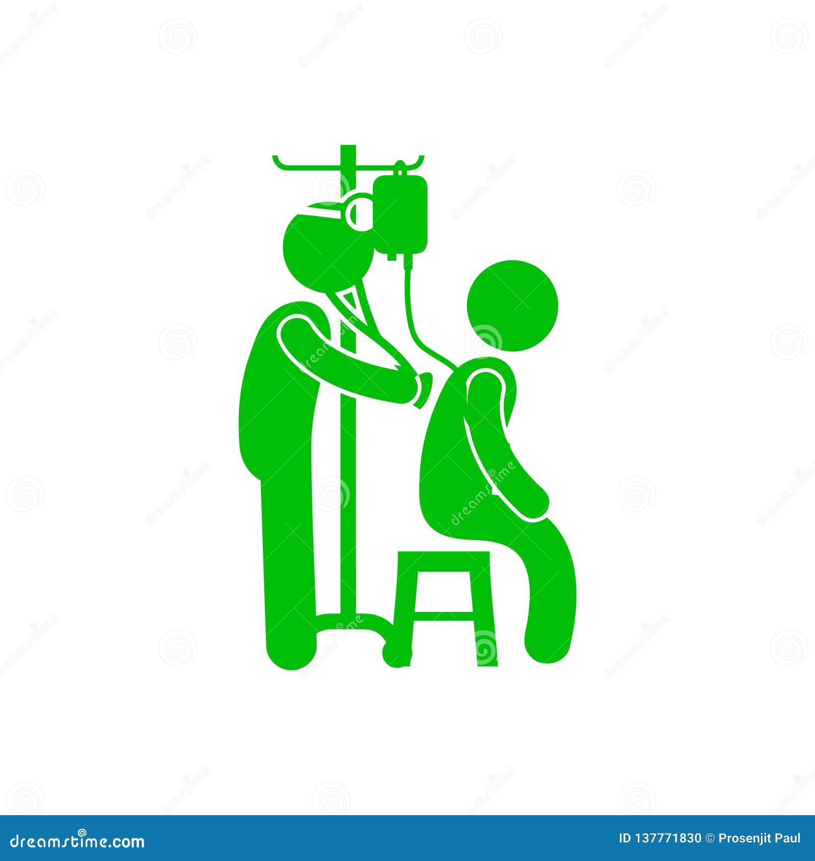Checking, Doctor, Patient Green Icon Stock Illustration - Illustration ...