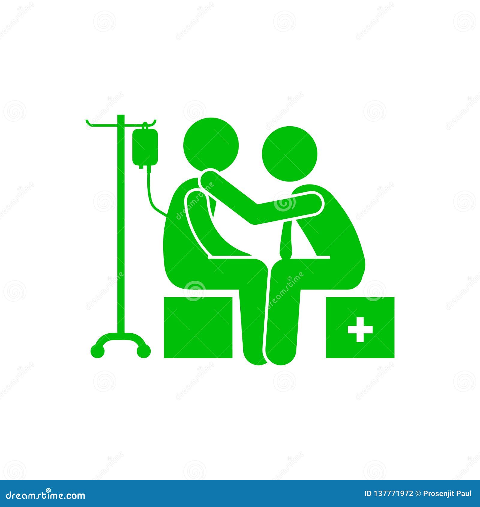 Checking, Doctor, Patient Green Icon Stock Illustration - Illustration ...