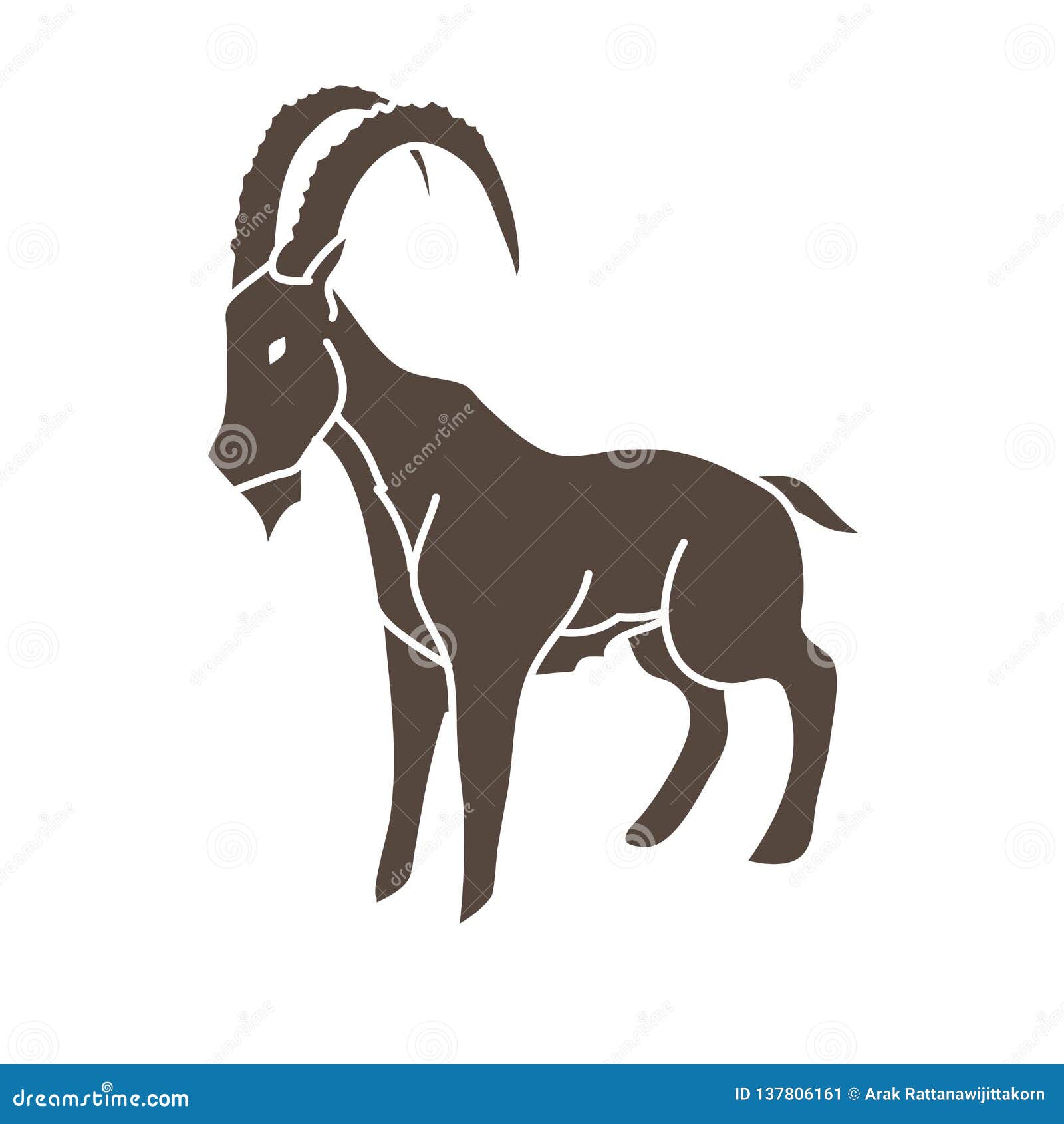 Ibex Standing Graphic Vector Stock Vector - Illustration of life ...