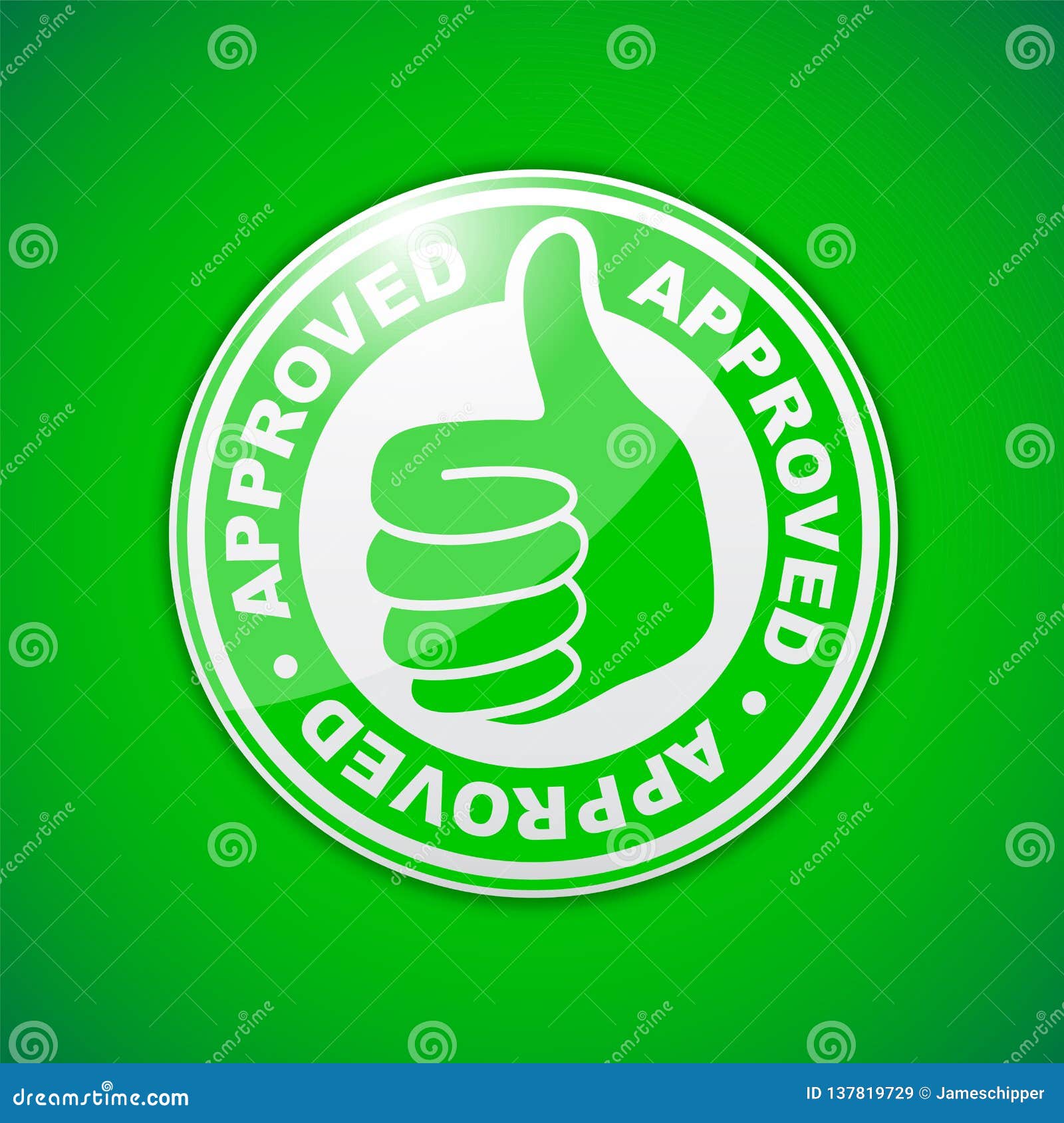 Approved Thumbs Up Icon Royalty-Free Cartoon | CartoonDealer.com #125664020