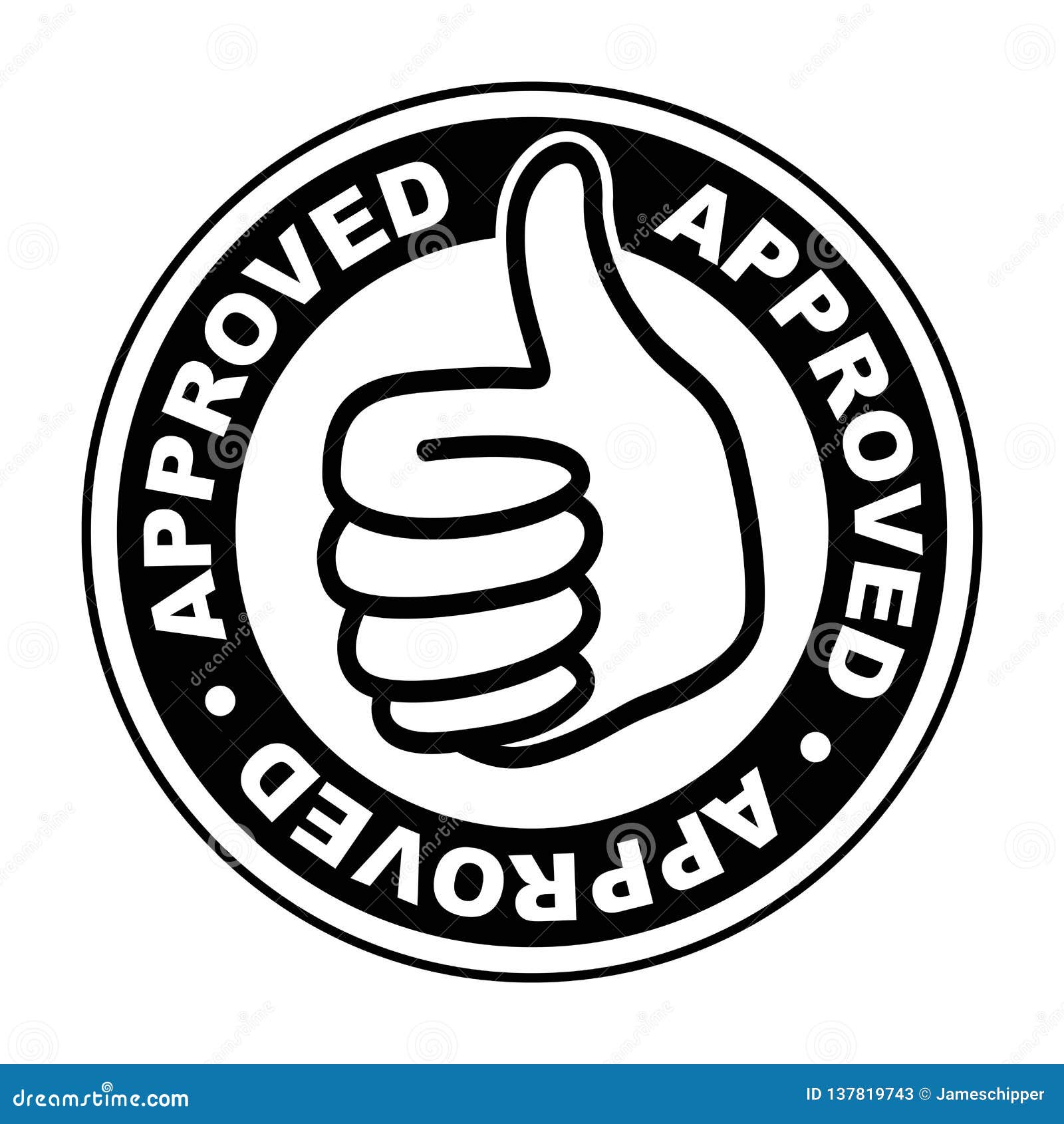 Approved thumbs up icon stock vector. Illustration of hand - 137819743