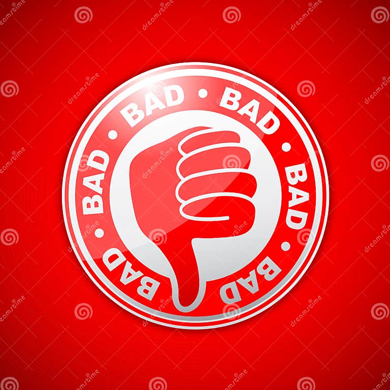 Bad thumbs down icon stock vector. Illustration of certified - 137819912