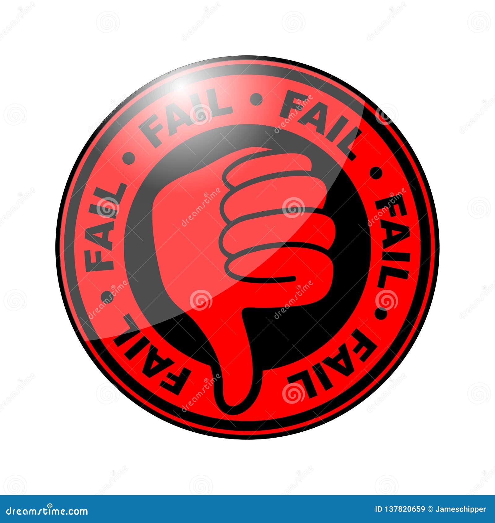 Fail thumbs down icon stock vector. Illustration of shadow - 137820659