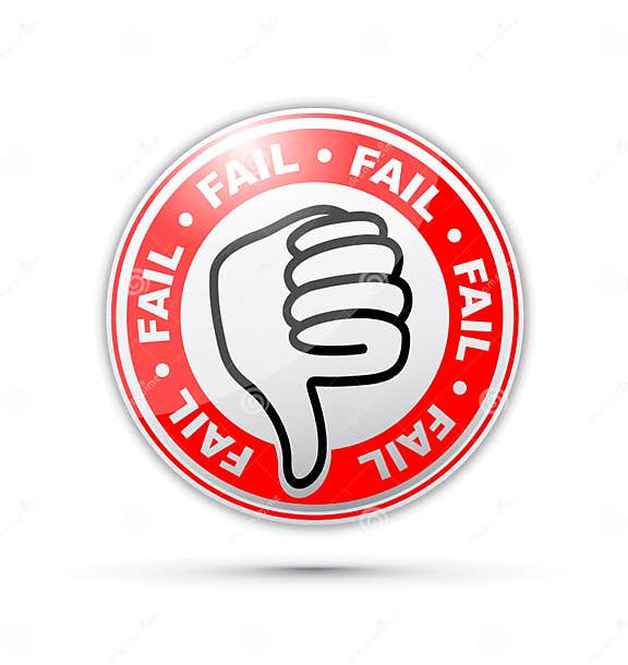 Fail thumbs down icon stock vector. Illustration of negative - 137820820