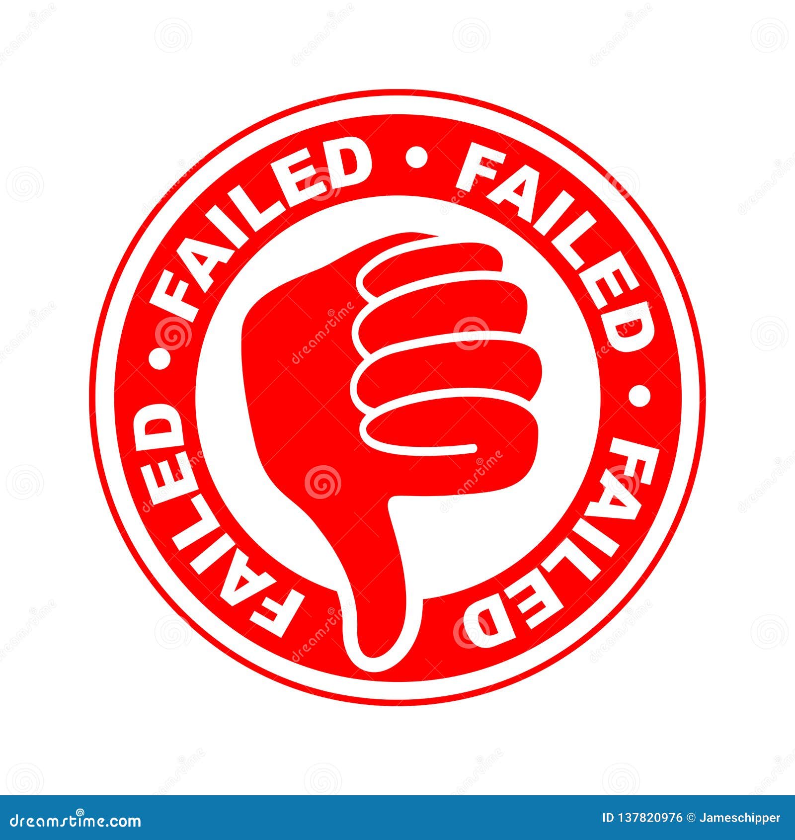 Failed thumbs down icon stock vector. Illustration of business - 137820976