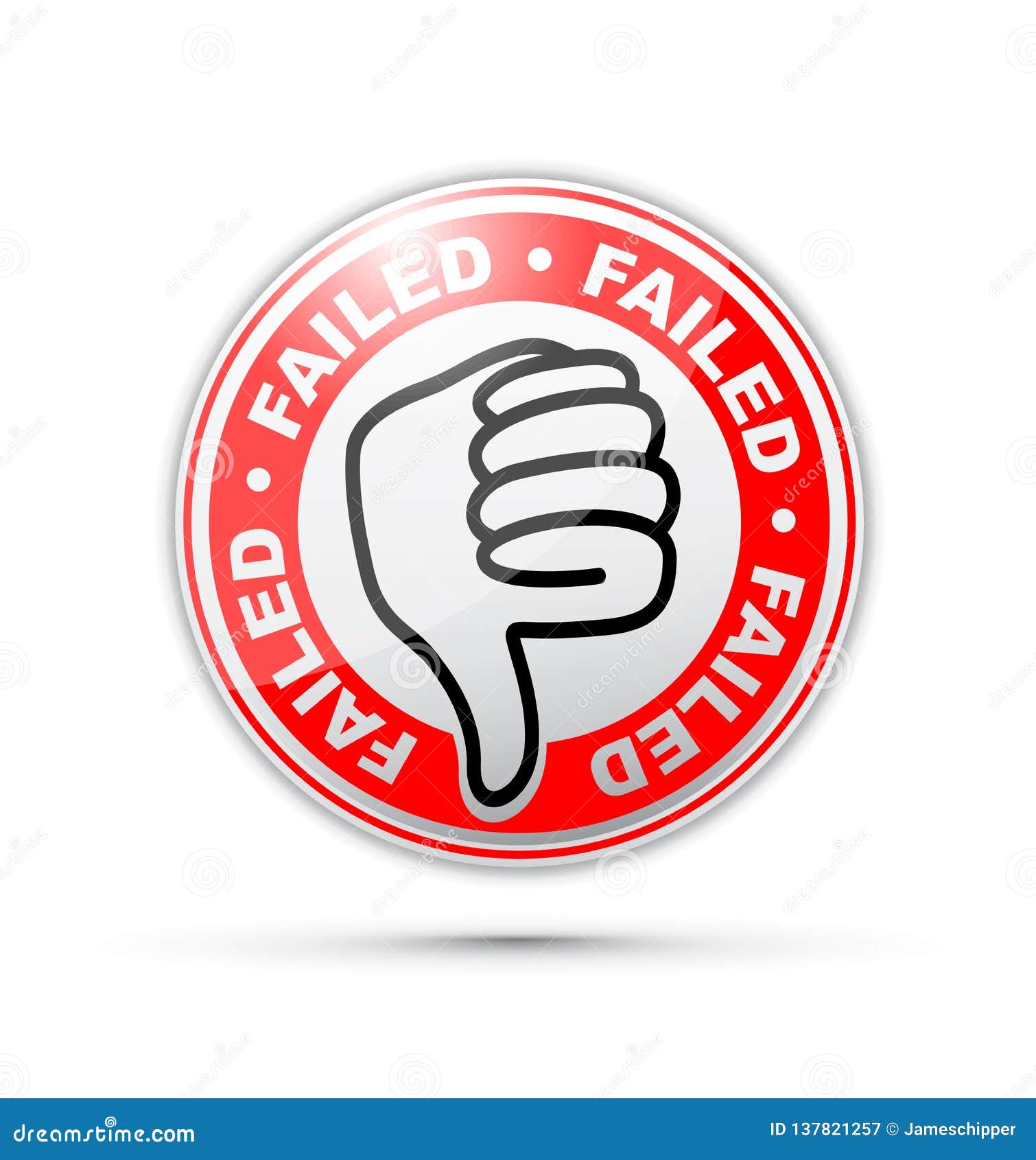 Failed thumbs down icon stock vector. Illustration of hate - 137821257