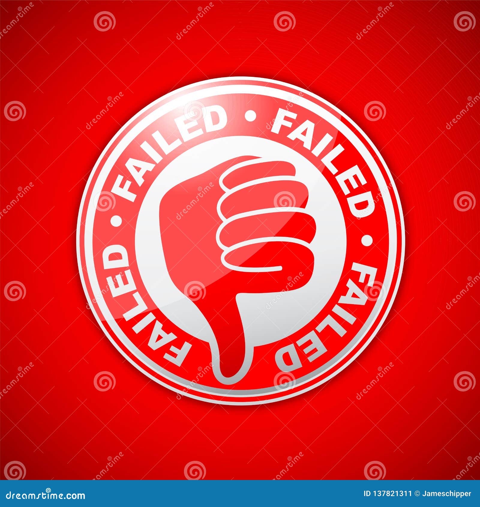 Failed thumbs down icon stock vector. Illustration of icon - 137821311