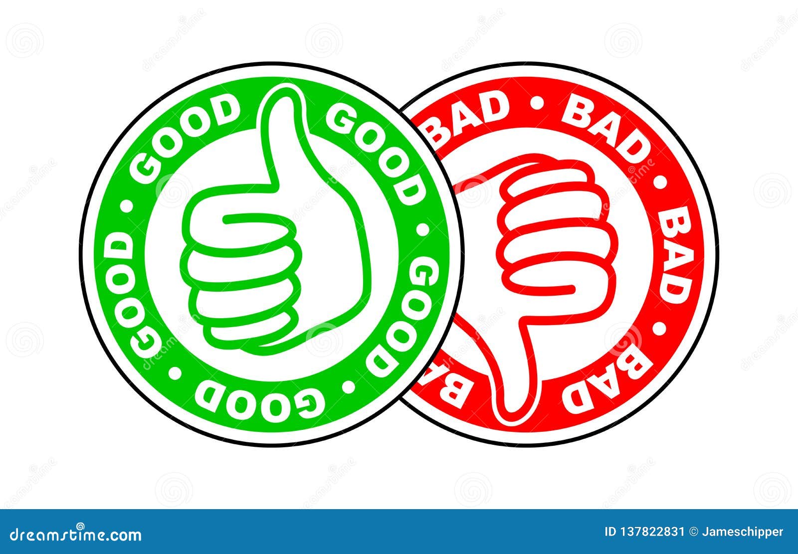 Good and Bad Thumbs Up and Down Icon Stock Vector - Illustration of ...