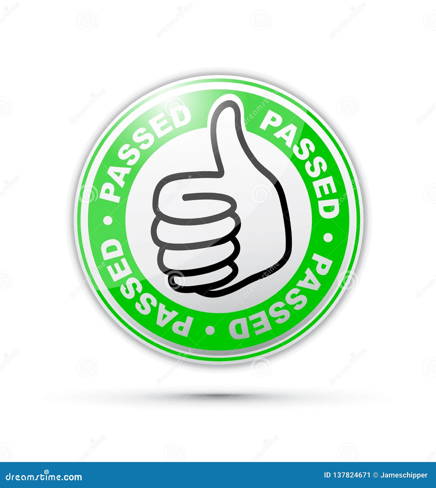 Passed Thumbs Up Icon Cartoon Vector | CartoonDealer.com #137824929