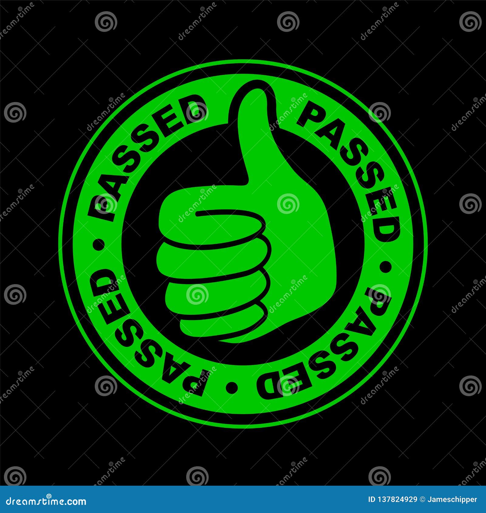 Passed thumbs up icon stock vector. Illustration of passed - 137824929
