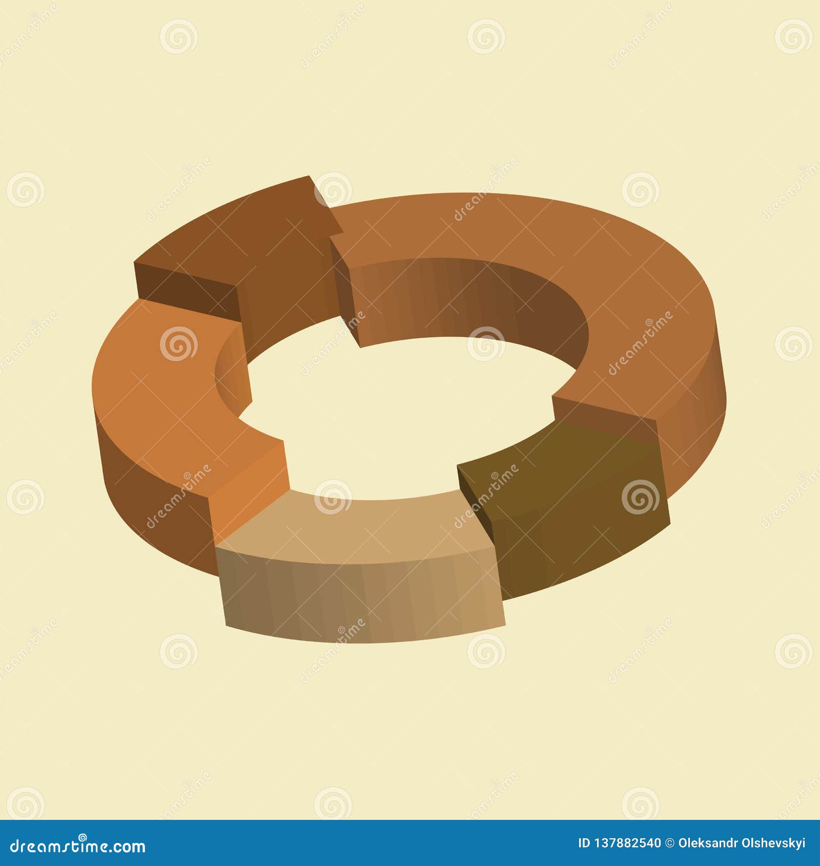 Donut Circle Divided into Sectors Charts Stock Vector - Illustration of ...