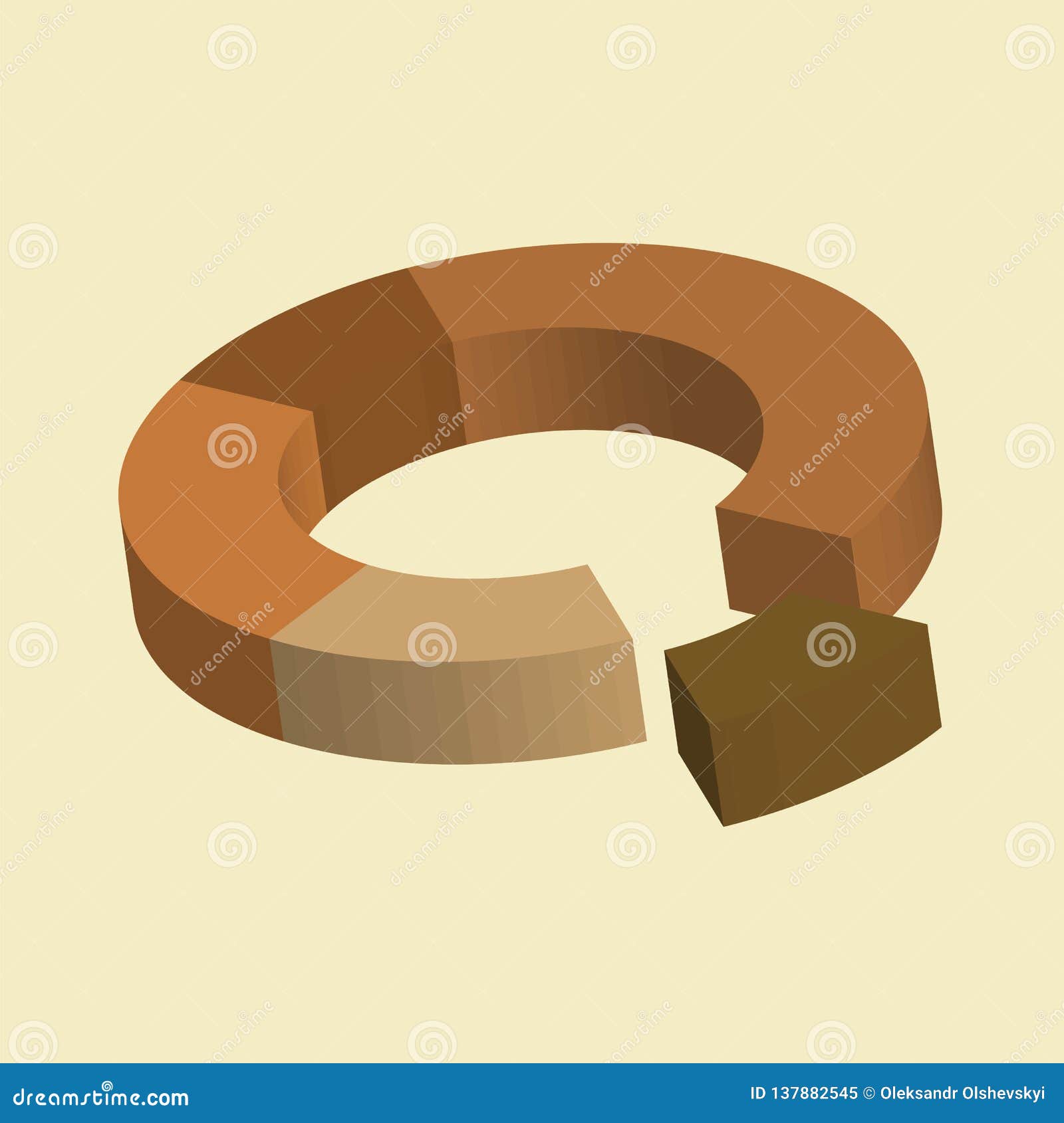 Donut Circle Divided into Sectors Charts Stock Vector - Illustration of ...