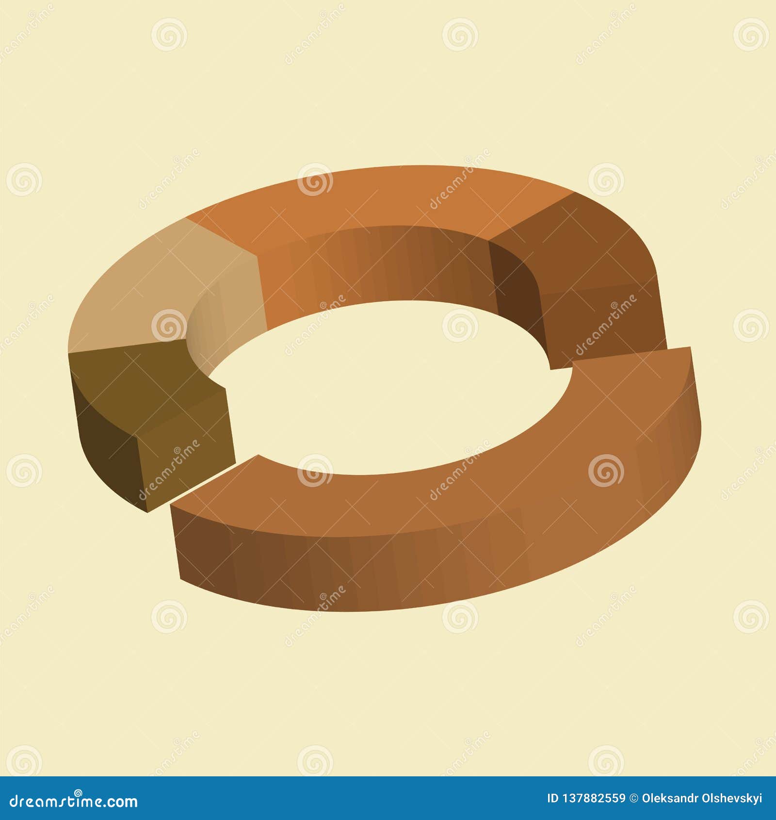 Donut Circle Divided Into Sectors Charts Vector Illustration ...