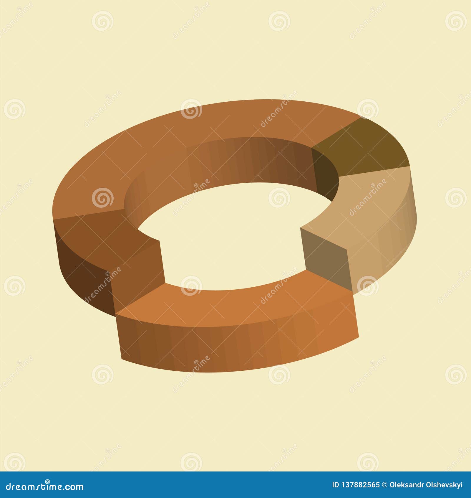 Donut Circle Divided Into Sectors Charts Vector Illustration ...