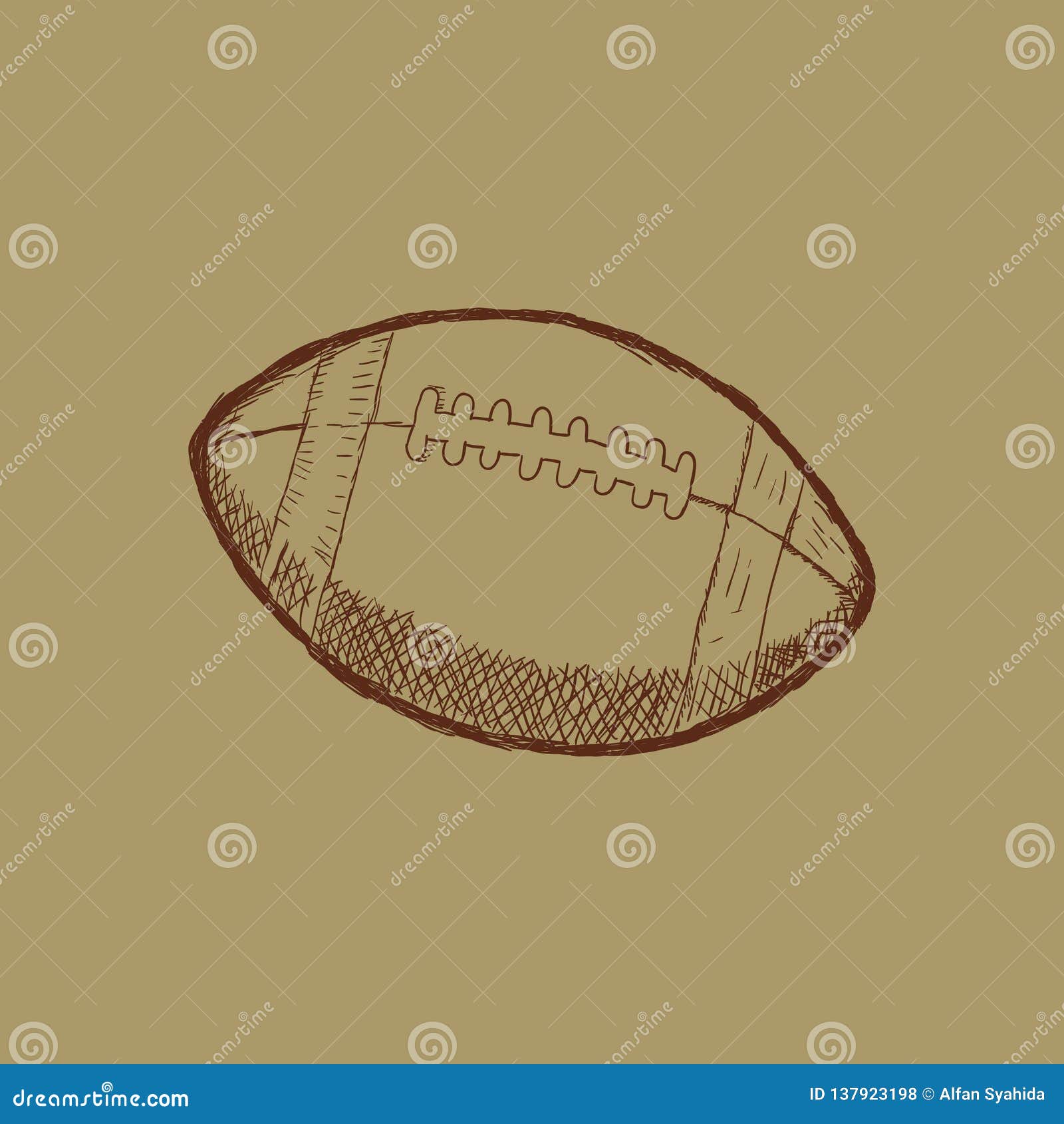 Doodle Style American Football Sports Illustration in Format - Vector ...