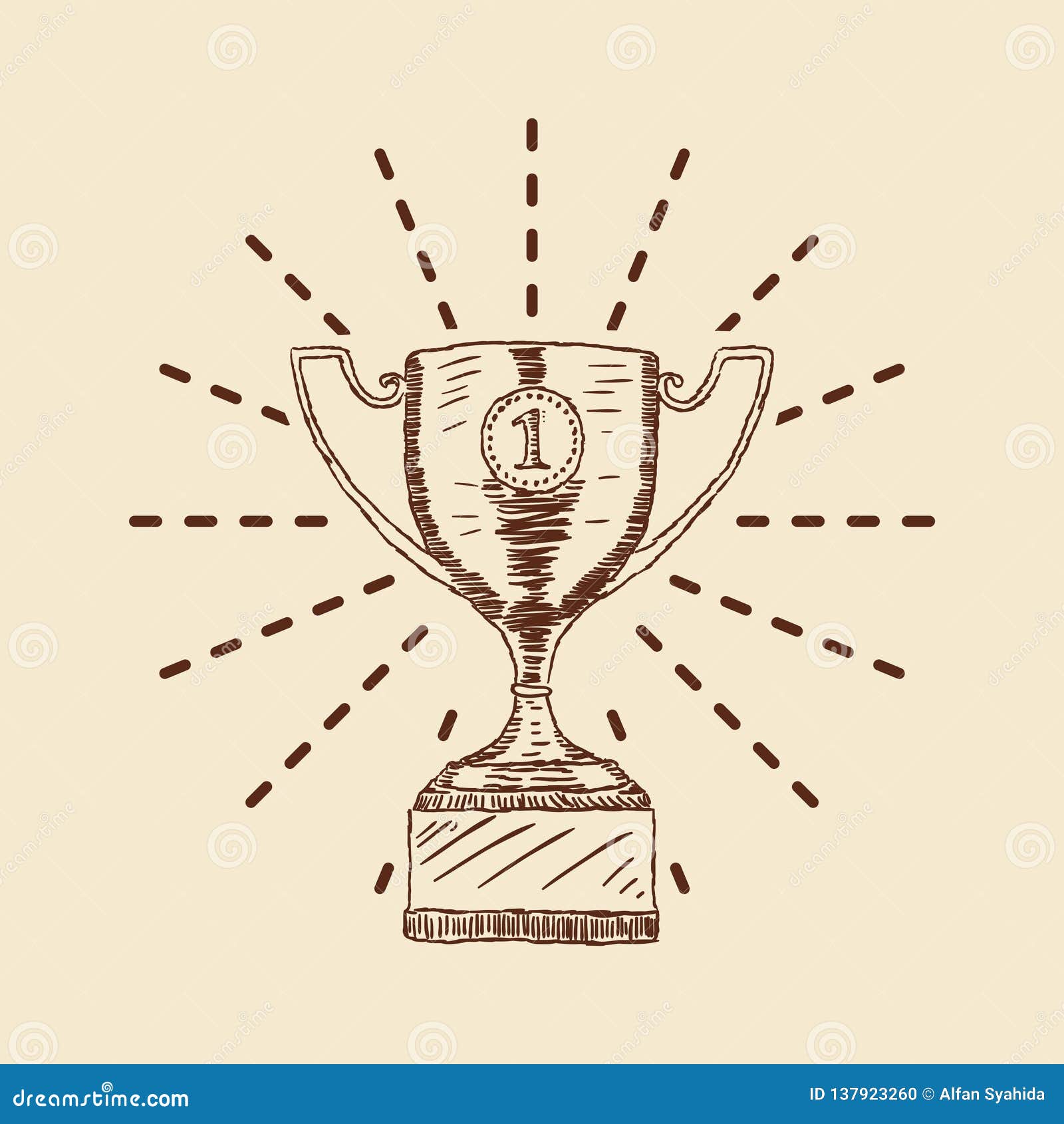 Gold Trophy Doodle, a Hand Drawn Vector Doodle Illustration of a Gold ...