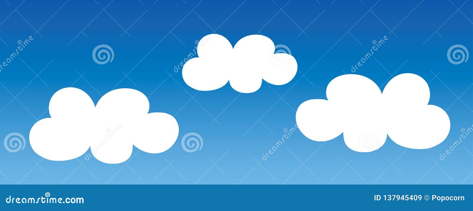 Cloud Sky Header Banner or Decoration Stock Illustration - Illustration ...