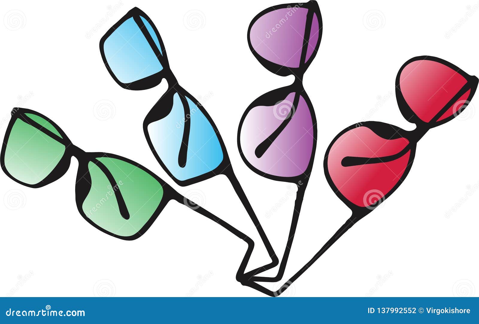 Colour Full Goggles Illustration Stock Illustration - Illustration of ...
