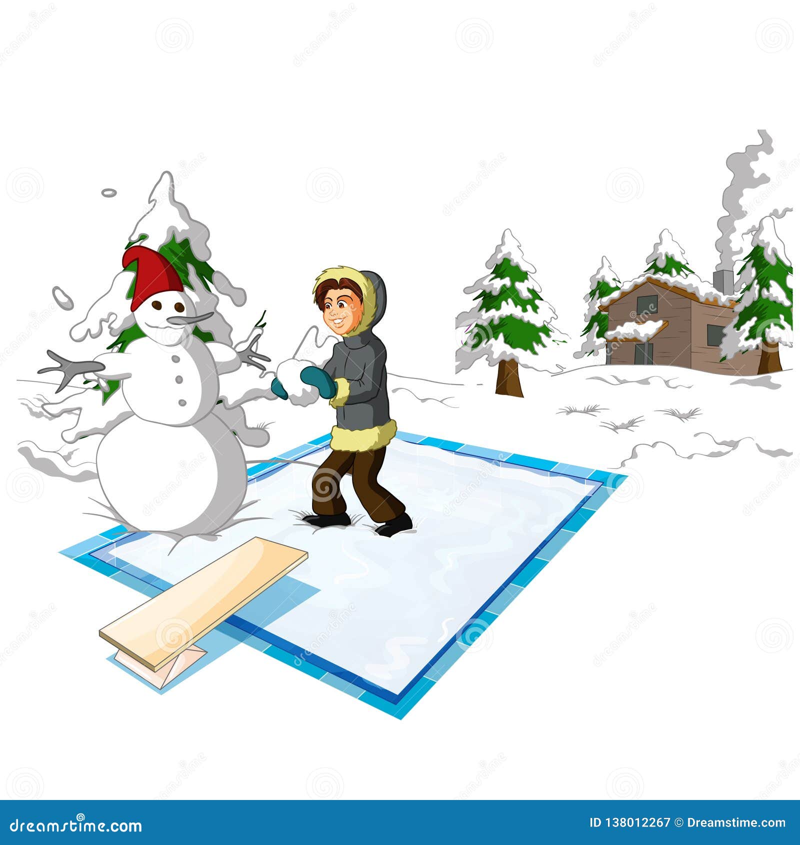 Physics - Frozen Pool and Boy Version 01 Stock Vector - Illustration of ...