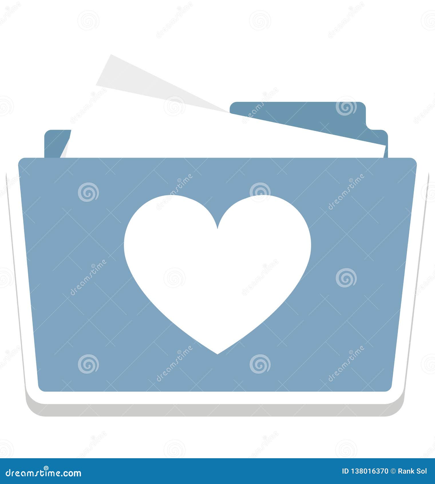 Heart on Folder Isolated Vector Icon that Can Be Easily Modified or ...