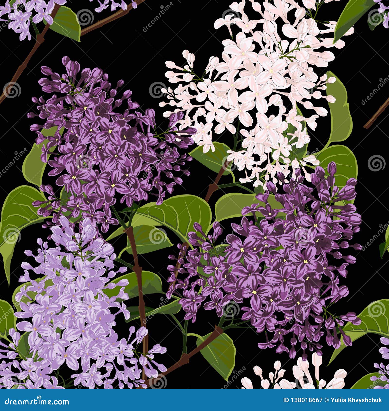 Seamless Pattern with Spring Flowers. Beautiful Decorative Natural ...