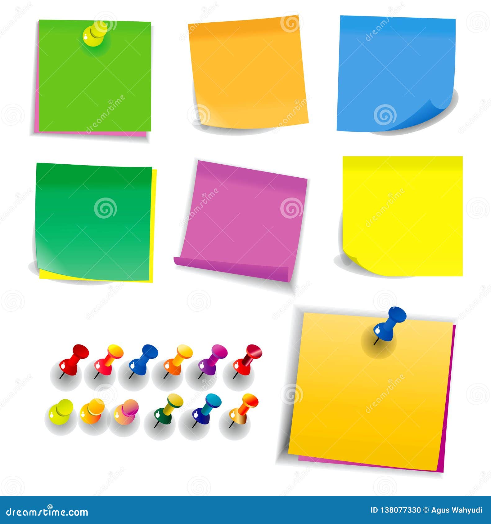 Colorful Sticky Note. Using in School or Office Activity Stock ...