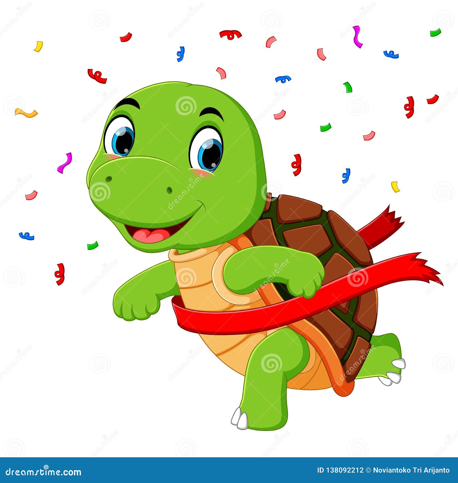 A Turtle Racing To the Finish Line Stock Vector - Illustration of slow ...