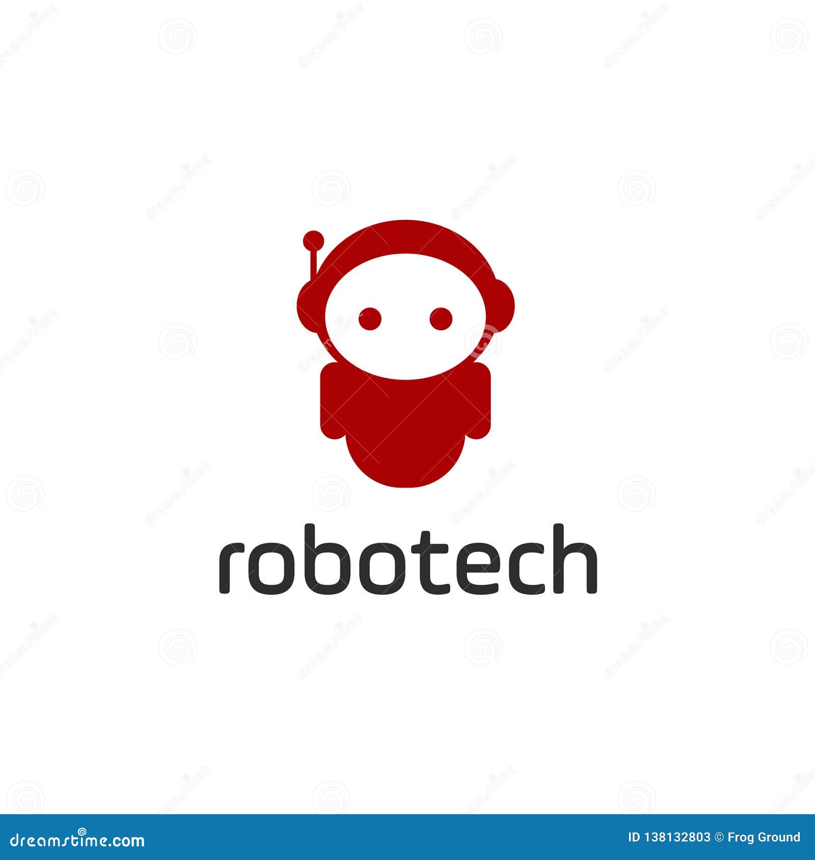 Smart Robot Logo Template. Cute Logotype Isolated on White Background ...