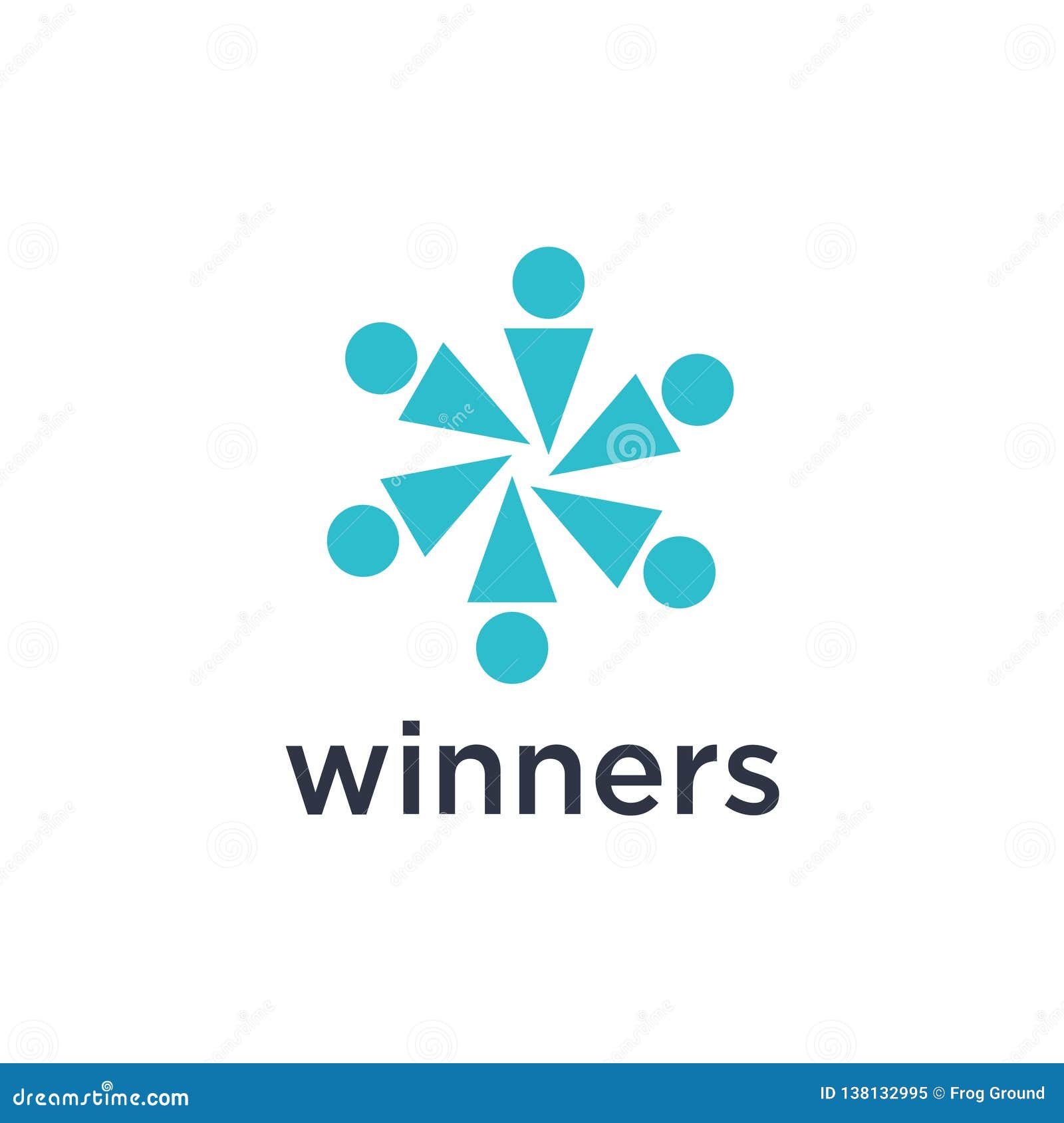 Colorful Abstract Happy Winners People Logo Design Illustration Stock ...