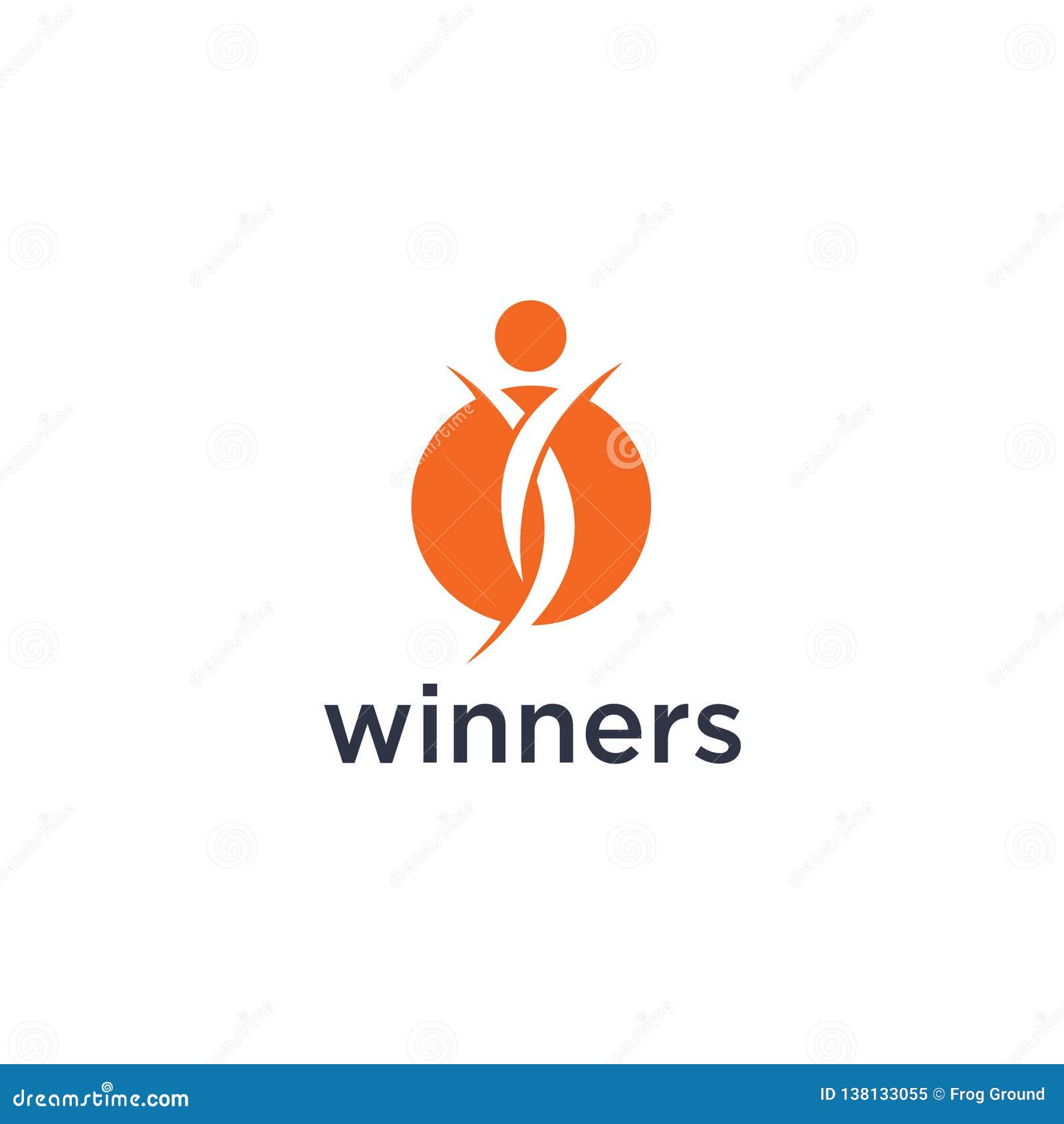 Colorful Abstract Happy Winners People Logo Design Illustration Stock ...