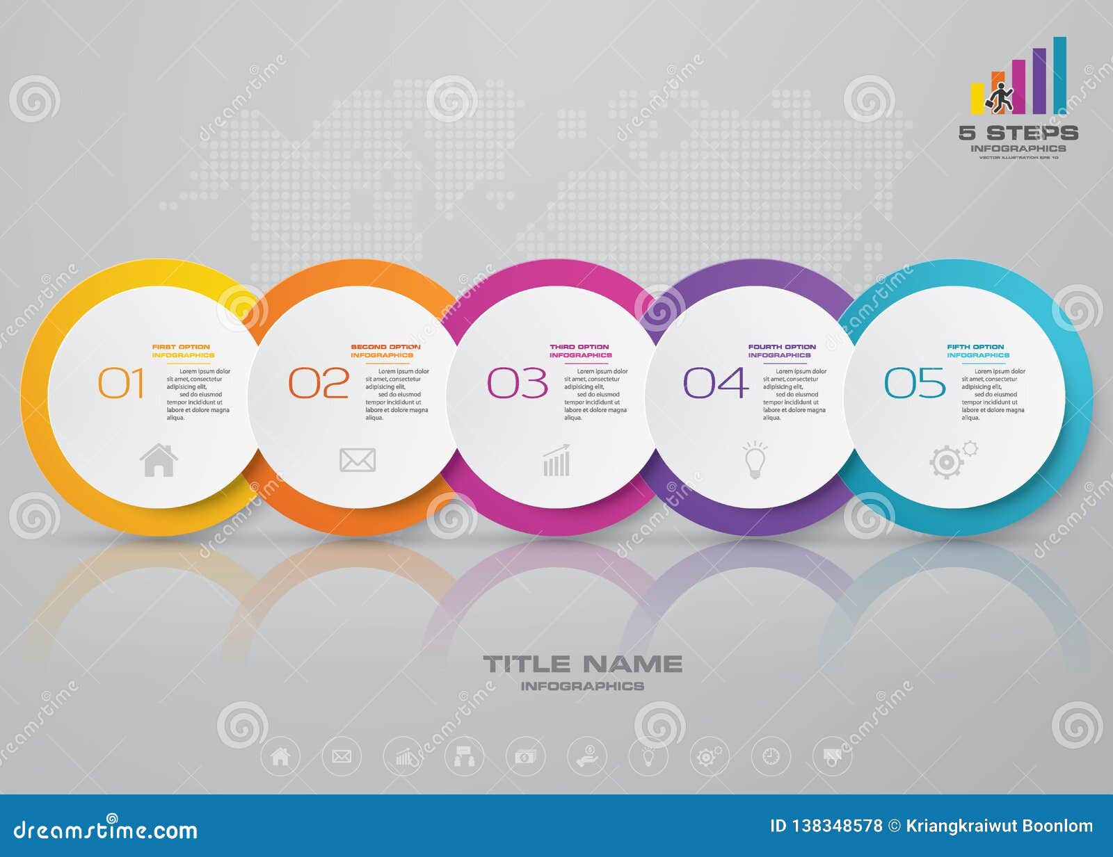 5 Steps Timeline Infographic Element. 5 Steps Infographic Stock Vector ...