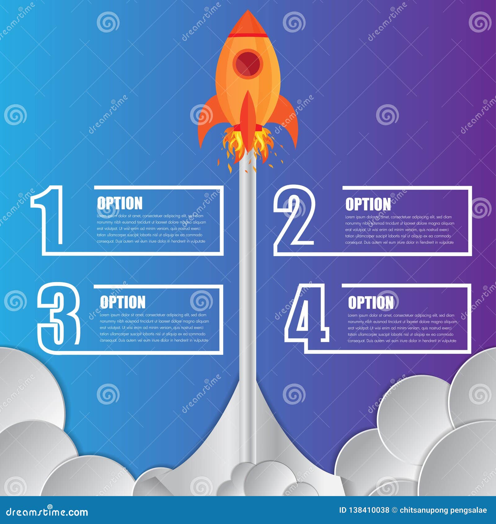 Infographics Design Template Rocket or Spaceship Launches through the ...