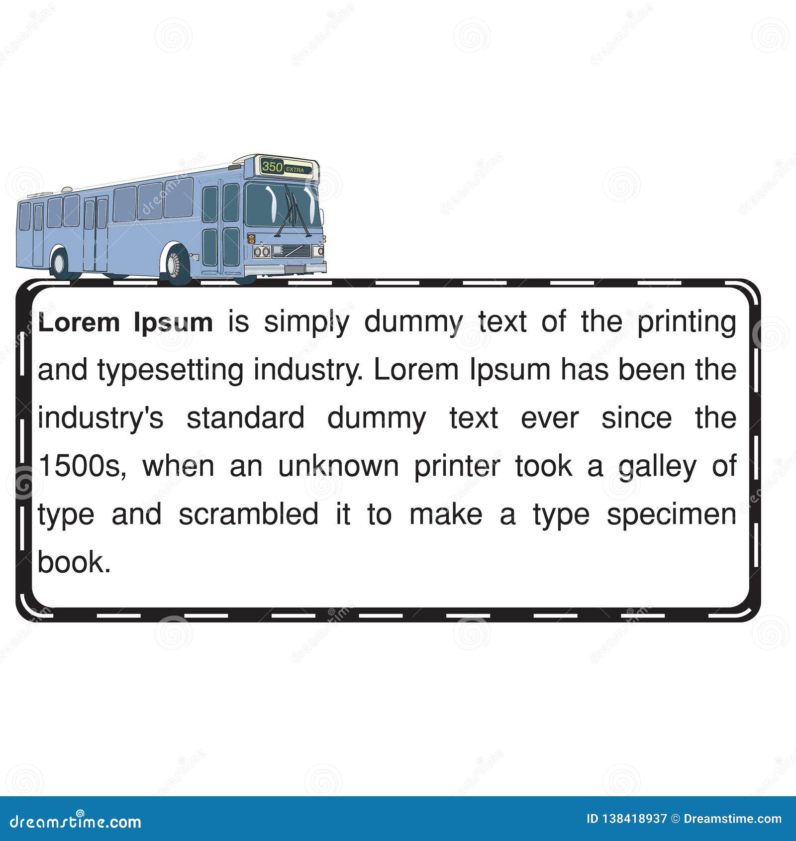 Bus and road text template stock illustration. Illustration of icon ...