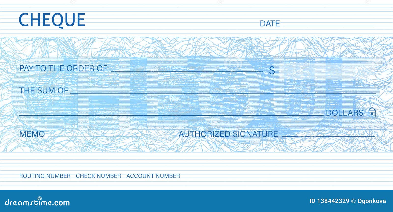 Cheque, Check Chequebook Template. Guilloche Pattern with Abstract Line ...