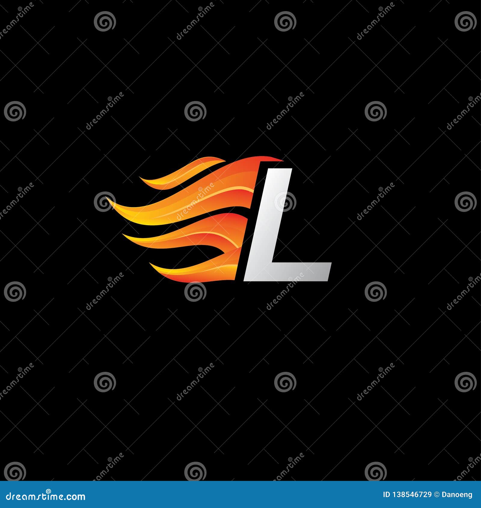 Hot Fire L Letter Logo stock illustration. Illustration of fire - 138546729