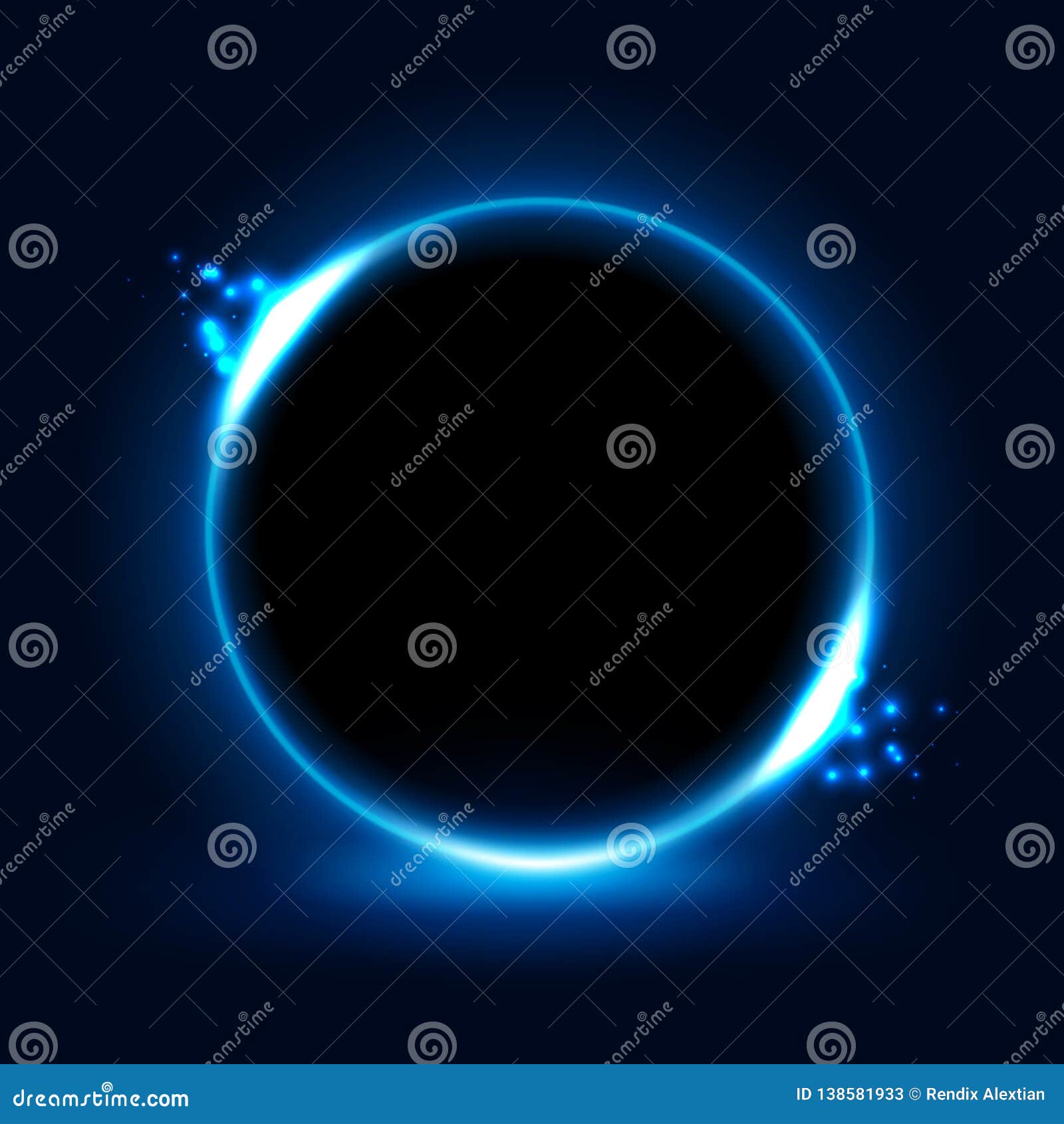 Round Blue Light Illustration Stock Vector - Illustration of click ...