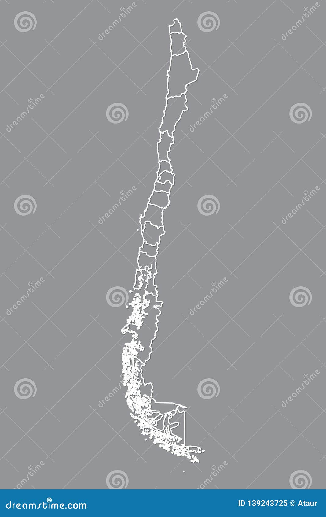 Chile Vector Map Isolated On White Background. High-Detailed Black ...